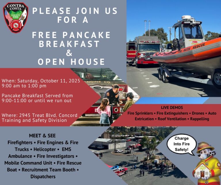 Contra Costa Fire Open House and Pancake Breakfast in Concord, Oct. 11 ...