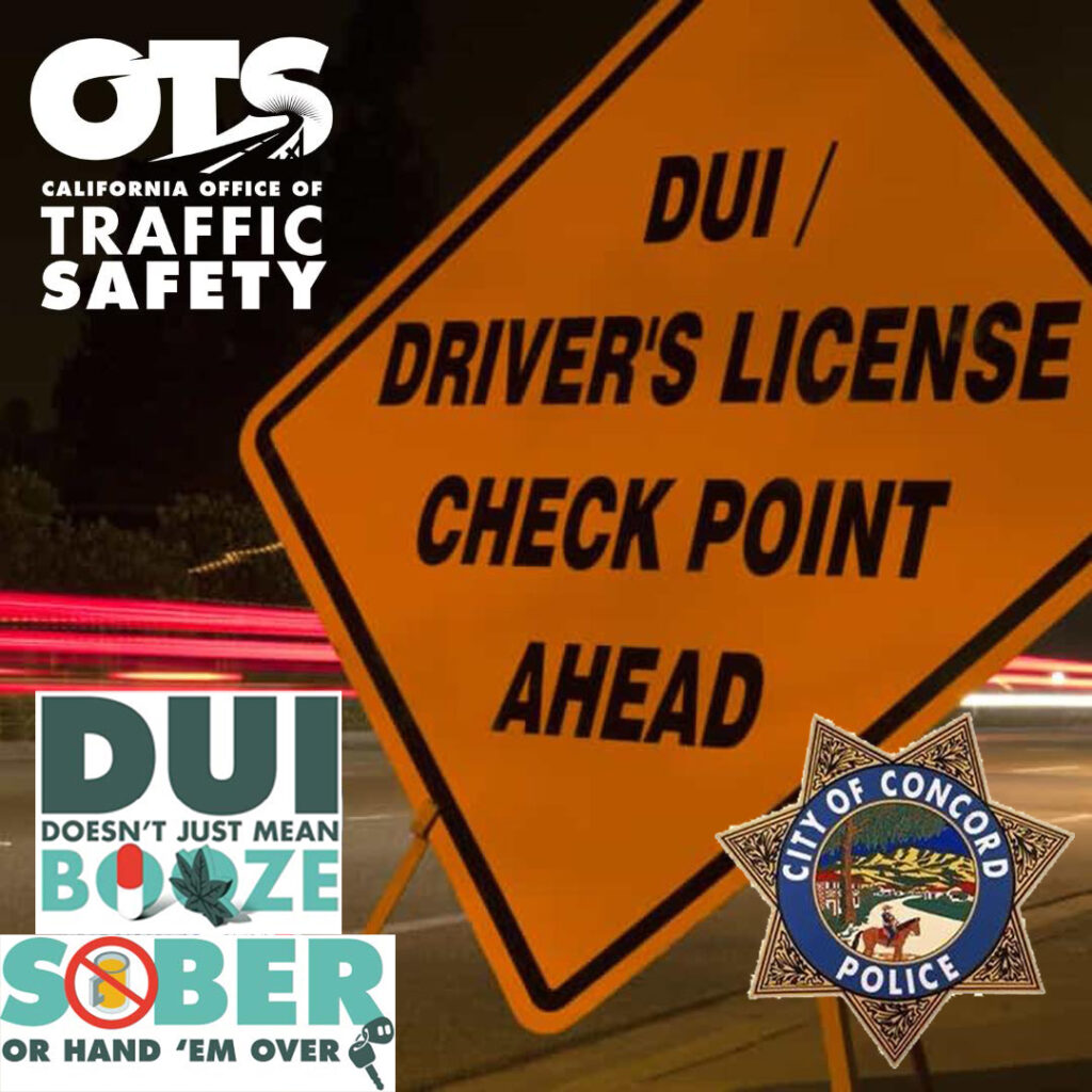 Concord Police Department to hold DUI Checkpoint June 19, 2026 | Contra ...