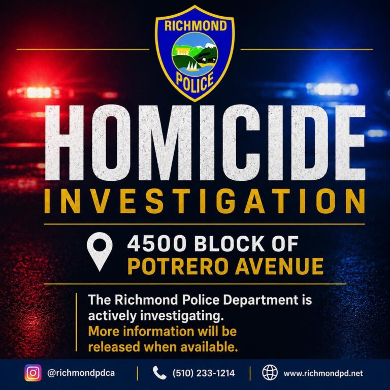 Richmond Police investigate Tuesday night homicide | Contra Costa Herald